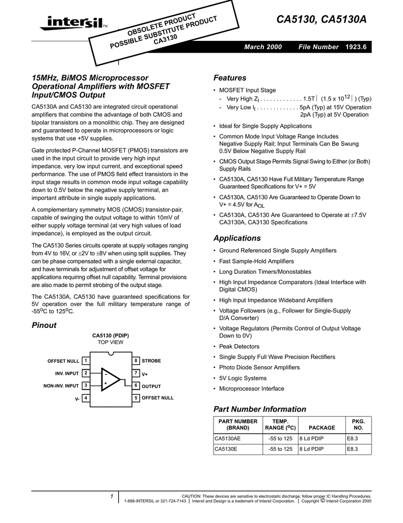 15 mhz bimos operational amplifier with mosfet input/cmos output