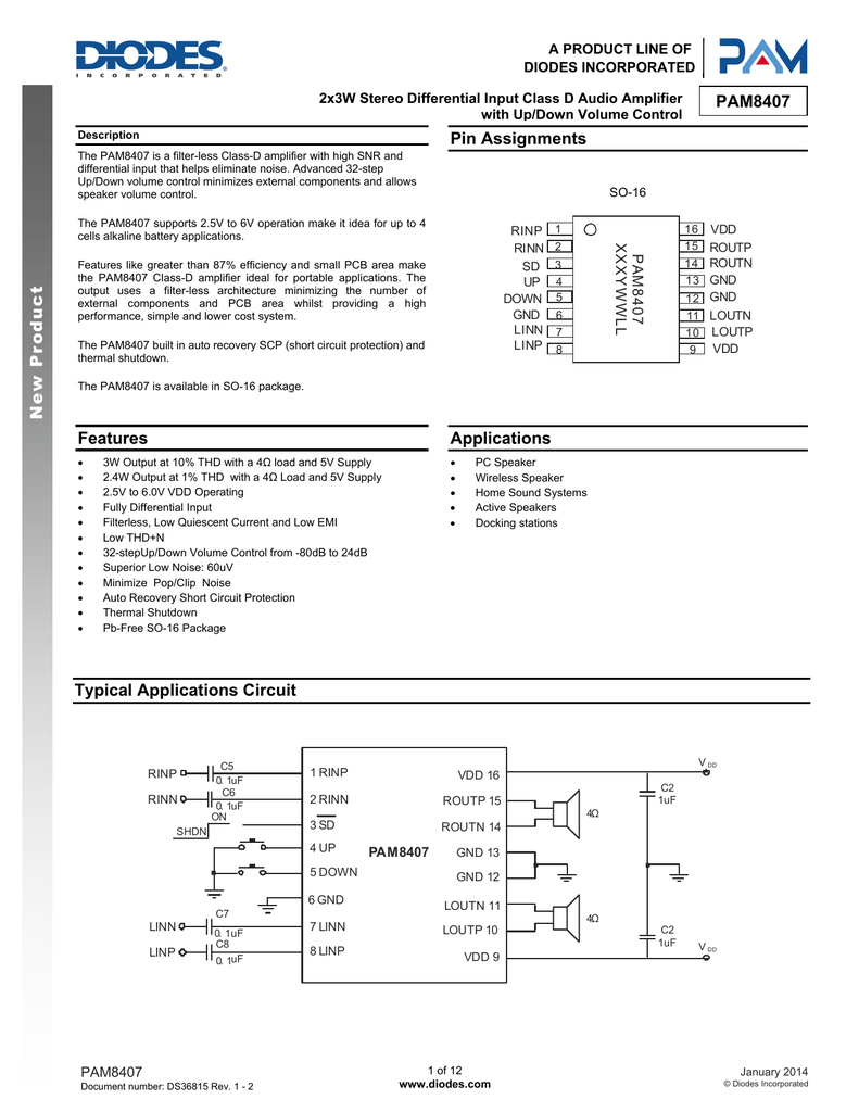 Speaker electrical characteristics of diodes
